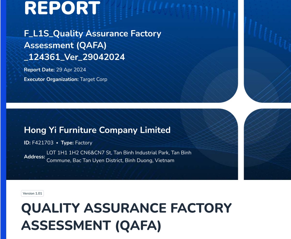 CHỨNG NHẬN CHẤT LƯỢNG CHO KIỂM TOÁN TARGET CHO CÔNG TY HONGYI ( CHẤT ...
